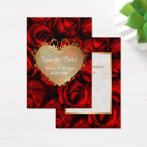 Red Rose Floral Wedding Save the Date | Zazzle