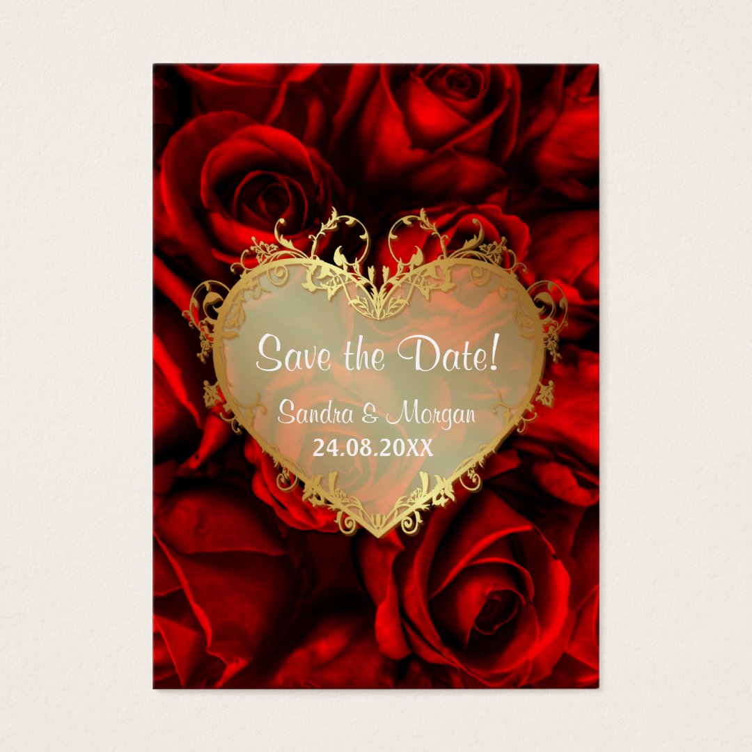 Red Rose Floral Wedding Save the Date | Zazzle