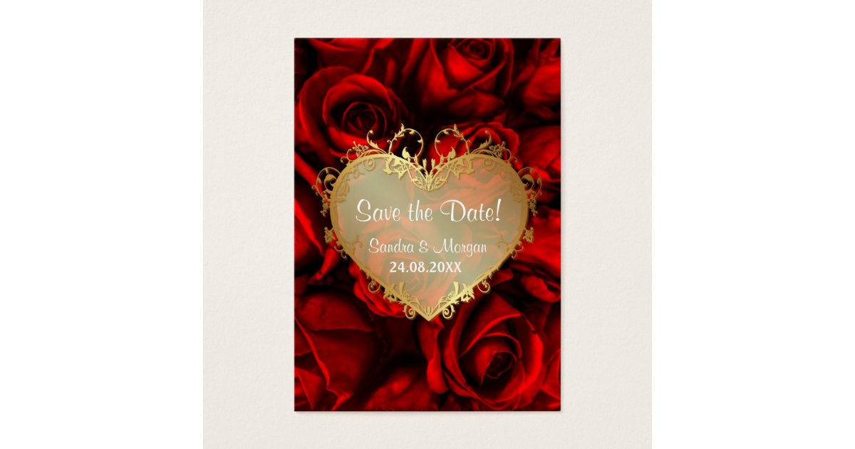 Red Rose Floral Wedding Save the Date | Zazzle