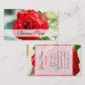 Red rose flower business card | Zazzle