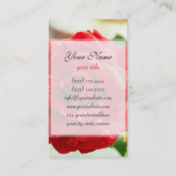 Red rose flower business card | Zazzle