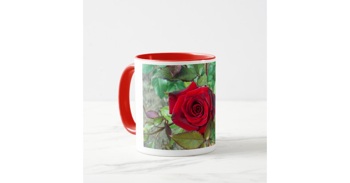Red Rose Flower Mug | Zazzle