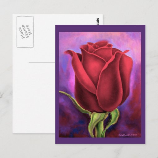 Red Rose Flower Painting - Multi Postcard | Zazzle