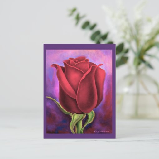 Red Rose Flower Painting - Multi Postcard | Zazzle
