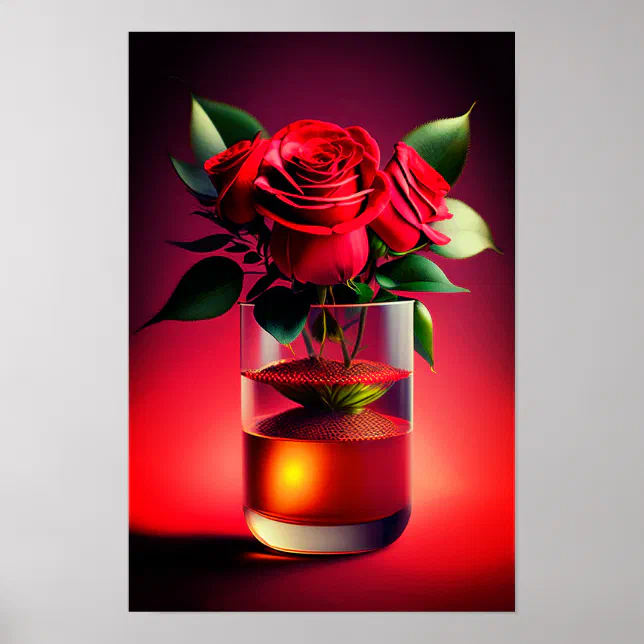 Red Rose Flower Poster | Zazzle