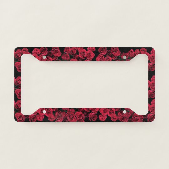 Red Rose Garden Flowers License Plate Frame | Zazzle.com