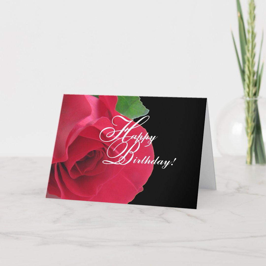 Red Rose Happy Birthday Greeting Card | Zazzle