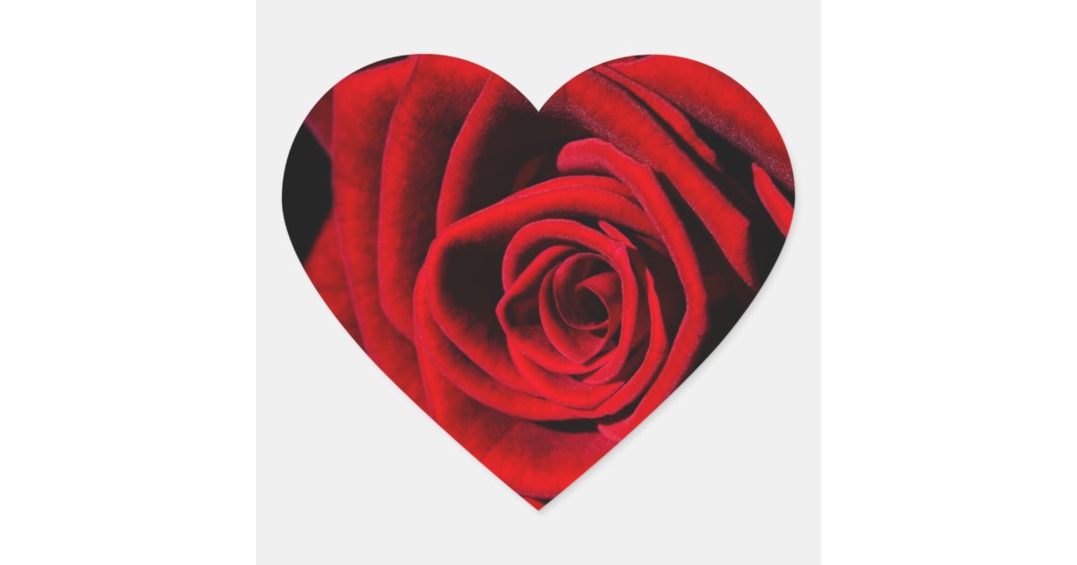 Red Rose Heart Stickers and Envelope Seals | Zazzle