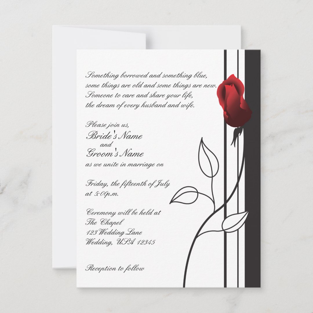 Red Rose Invitation | Zazzle