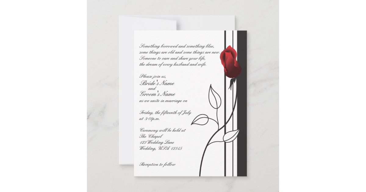 Red Rose Invitation | Zazzle
