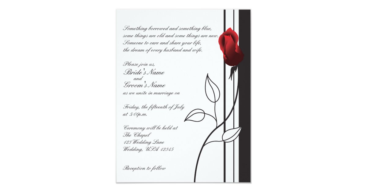 Red Rose Invitation | Zazzle.com