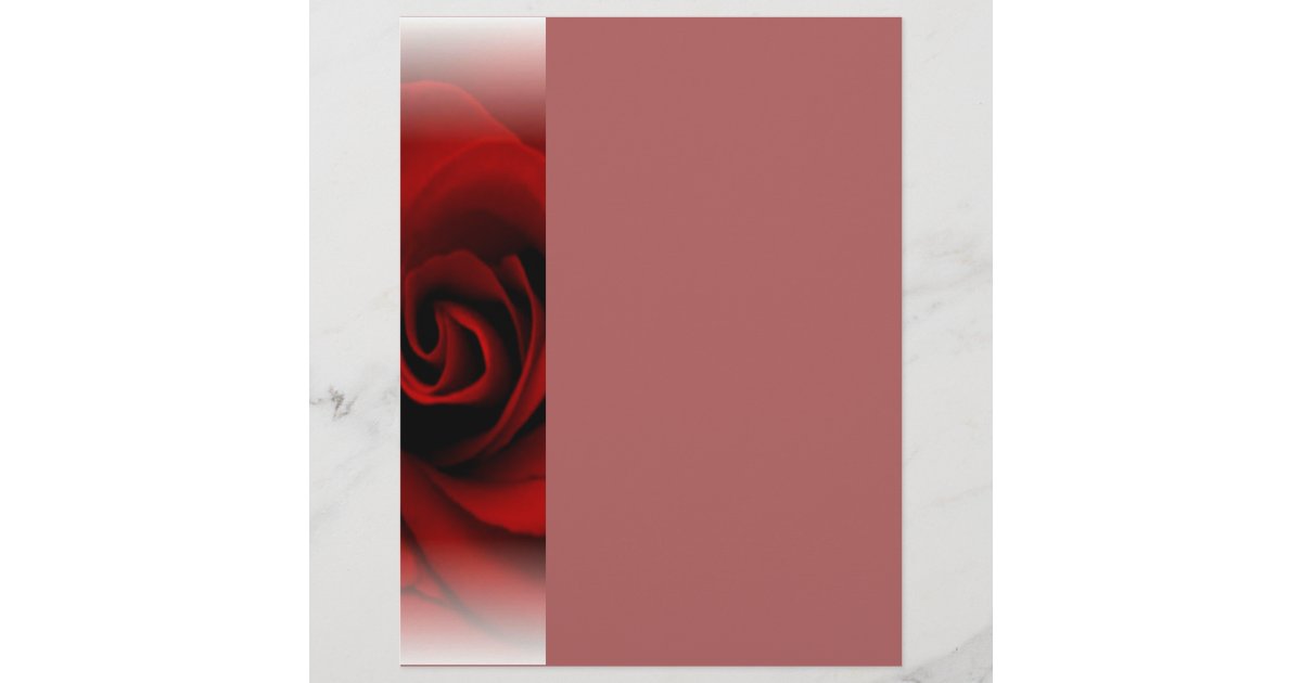 Red Rose Letterhead | Zazzle
