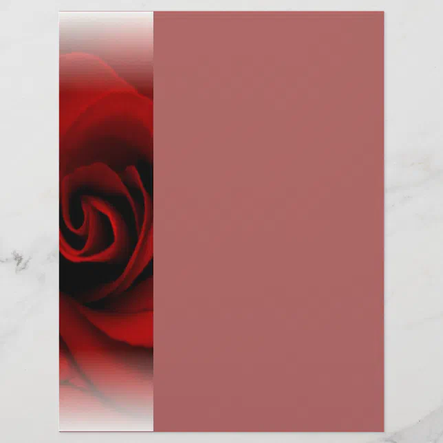 Red Rose Letterhead | Zazzle