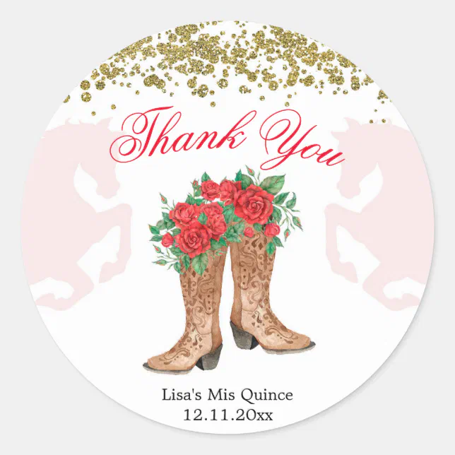 Red Rose Mexican Mis Quince Sticker | Zazzle