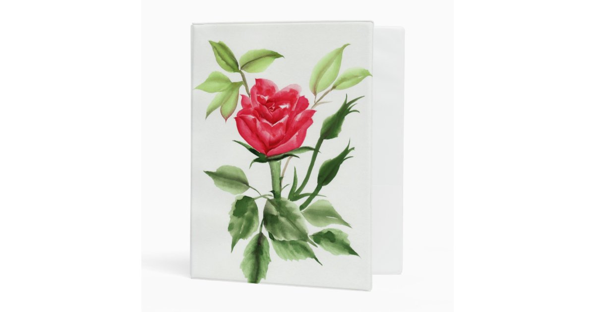 Red Rose Mini Binder | Zazzle