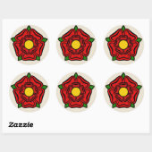 Red Rose of Lancaster, England Emblem of Royalty Classic Round Sticker ...