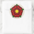 Red Rose of Lancaster, England Emblem of Royalty Classic Round Sticker ...
