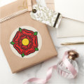 Red Rose of Lancaster, England Emblem of Royalty Classic Round Sticker ...