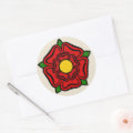 Red Rose of Lancaster, England Emblem of Royalty Classic Round Sticker ...