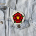 Red Rose of Lancaster, England Emblem of Royalty Pinback Button | Zazzle