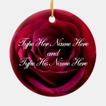 Red Rose Ornament Personalized Rose Decorations | Zazzle