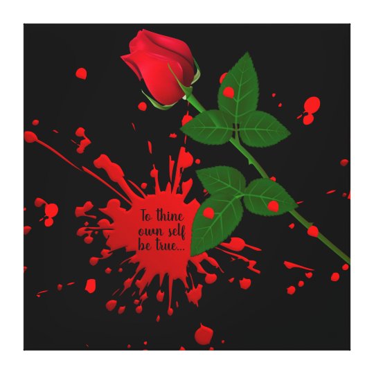 Red rose paint splatter with quote canvas print | Zazzle.com