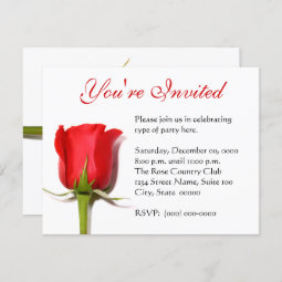 Red Rose Party Invitation | Zazzle