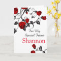 Red Rose Print Custom Name Birthday Card-Friend Card | Zazzle