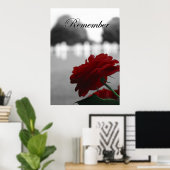 Red Rose Remember Memorial Day Poster | Zazzle