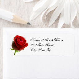 Red Rose Return Address Labels | Zazzle
