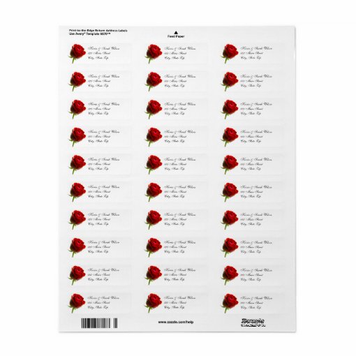 Red Rose Return Address Labels | Zazzle