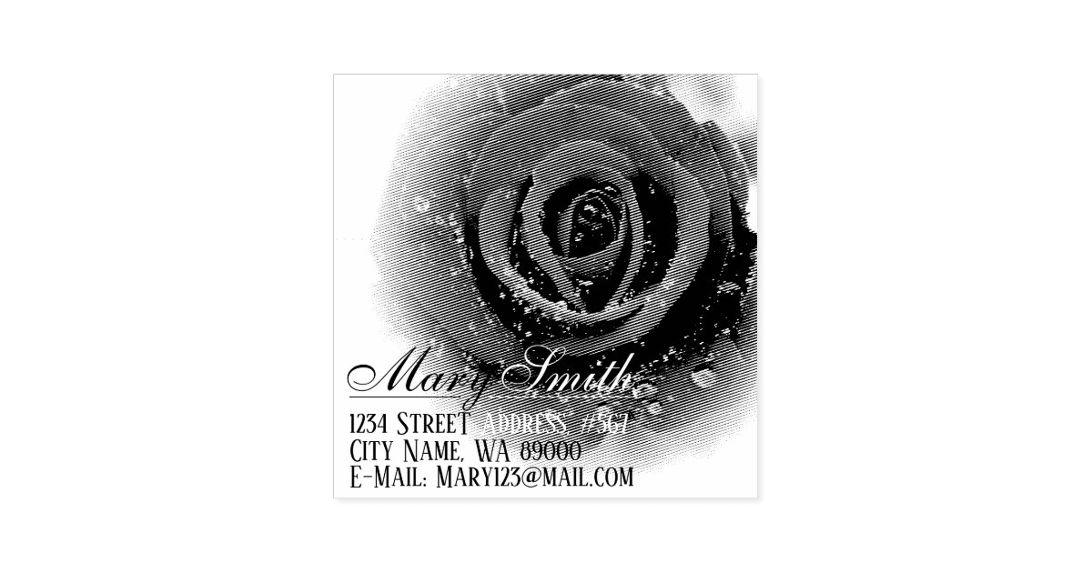 Red Rose Self-Inking Stamp | Zazzle