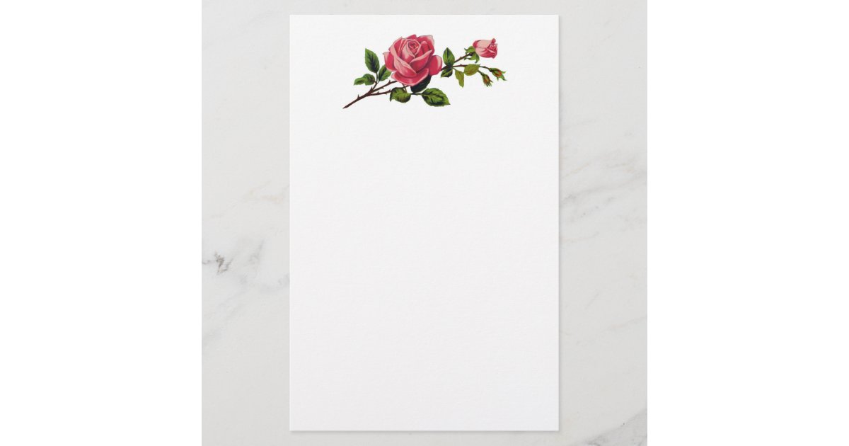 Red Rose Stationery | Zazzle