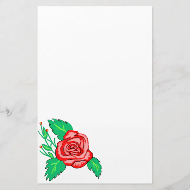 Red Rose Stationery | Zazzle