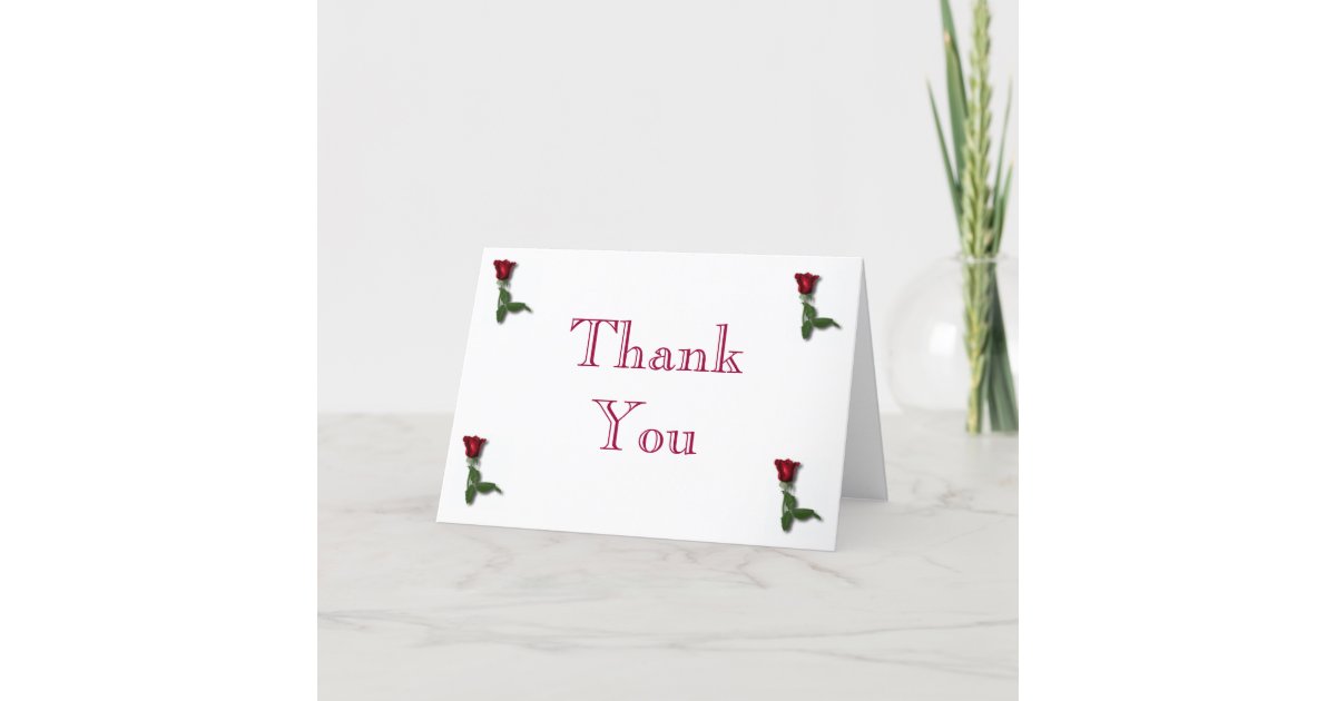 Red Rose Thank You Notes | Zazzle