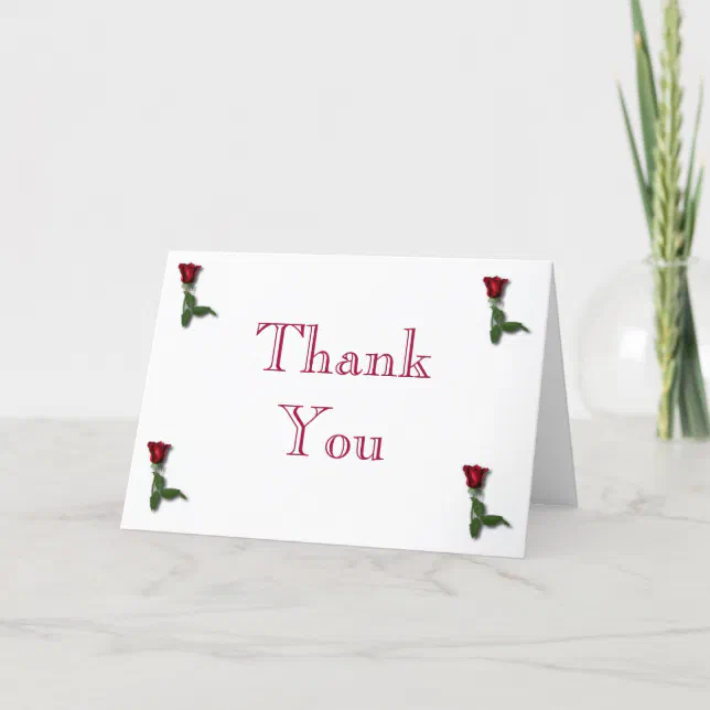 Red Rose Thank You Notes | Zazzle