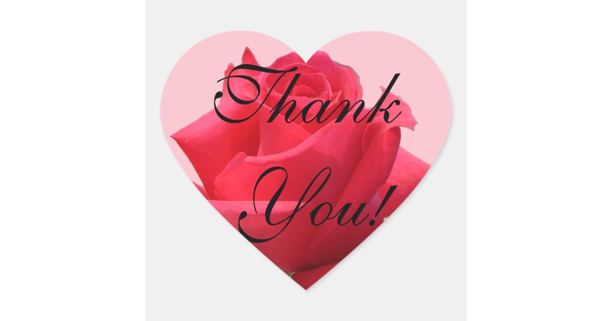 Red Rose Thank You Sticker | Zazzle