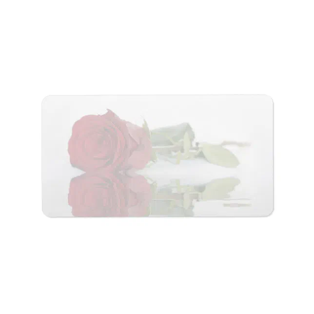 Red Rose Watermark Elegant DIY Print Wedding Label | Zazzle