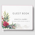 Red Rose Wedding Guest Book | Zazzle