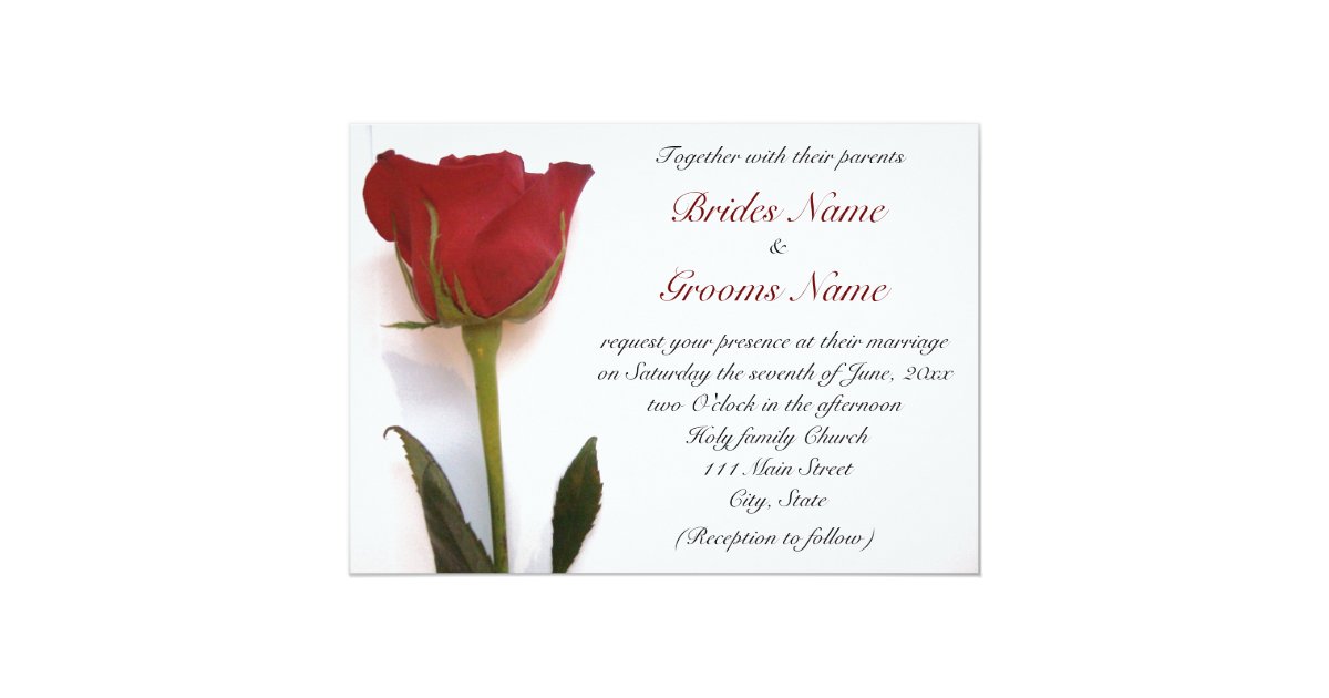 Red rose wedding invitation | Zazzle.com