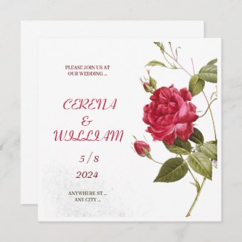 Red Rose Wedding Invitation | Zazzle