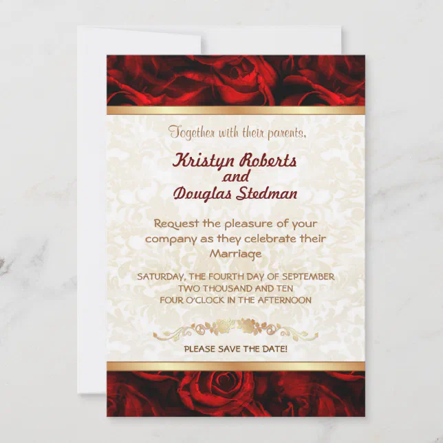 Red Rose - Wedding Invitation | Zazzle