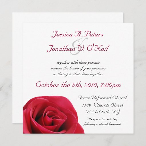 Red Rose wedding invitation | Zazzle