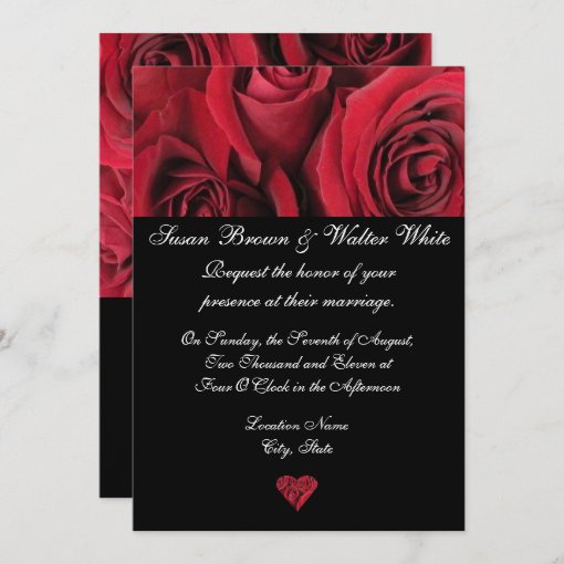 Red Rose Wedding Invitation | Zazzle