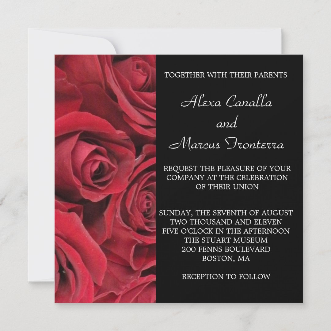 Red Rose Wedding Invitation | Zazzle