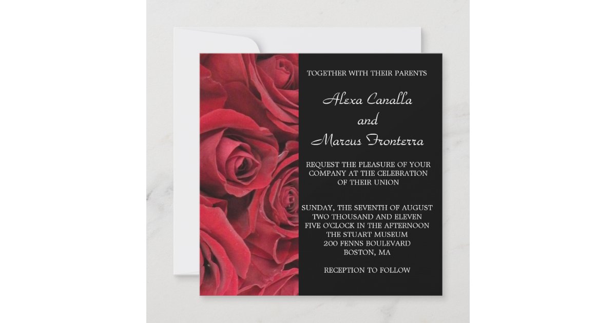 Red Rose Wedding Invitation | Zazzle
