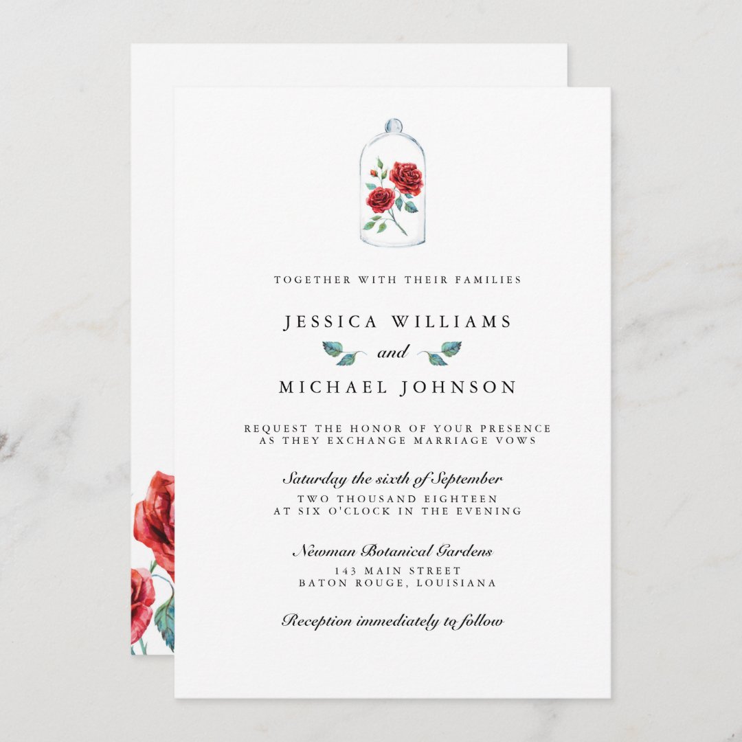 Red Rose Wedding Invitations | Zazzle