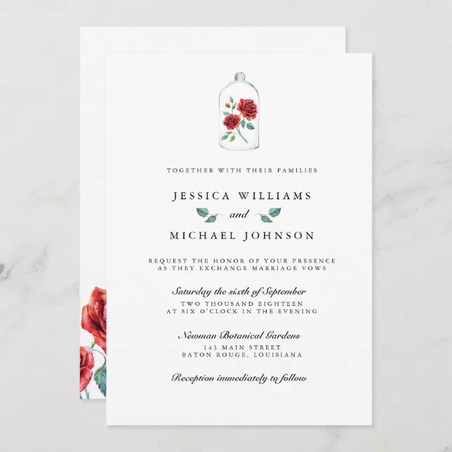 Red Rose Wedding Invitations | Zazzle