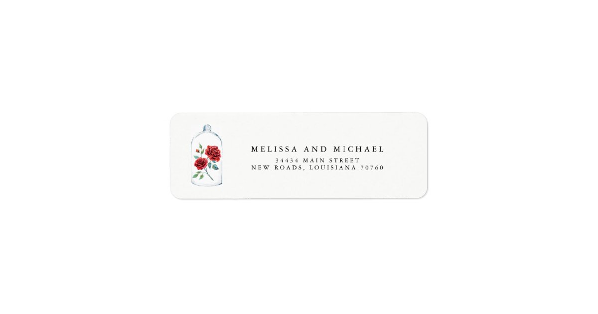 Red Rose Wedding Return Address Labels | Zazzle