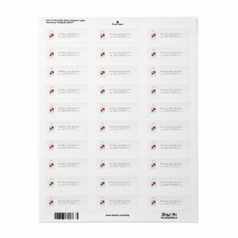 Red Rose Wedding Return Address Labels | Zazzle